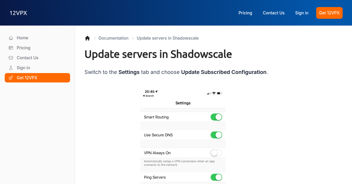 Update servers in Shadowscale - 12VPX