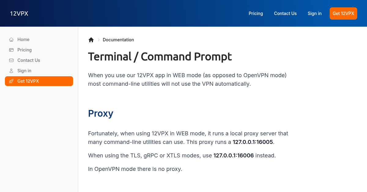 Terminal / Command Prompt - 12VPX