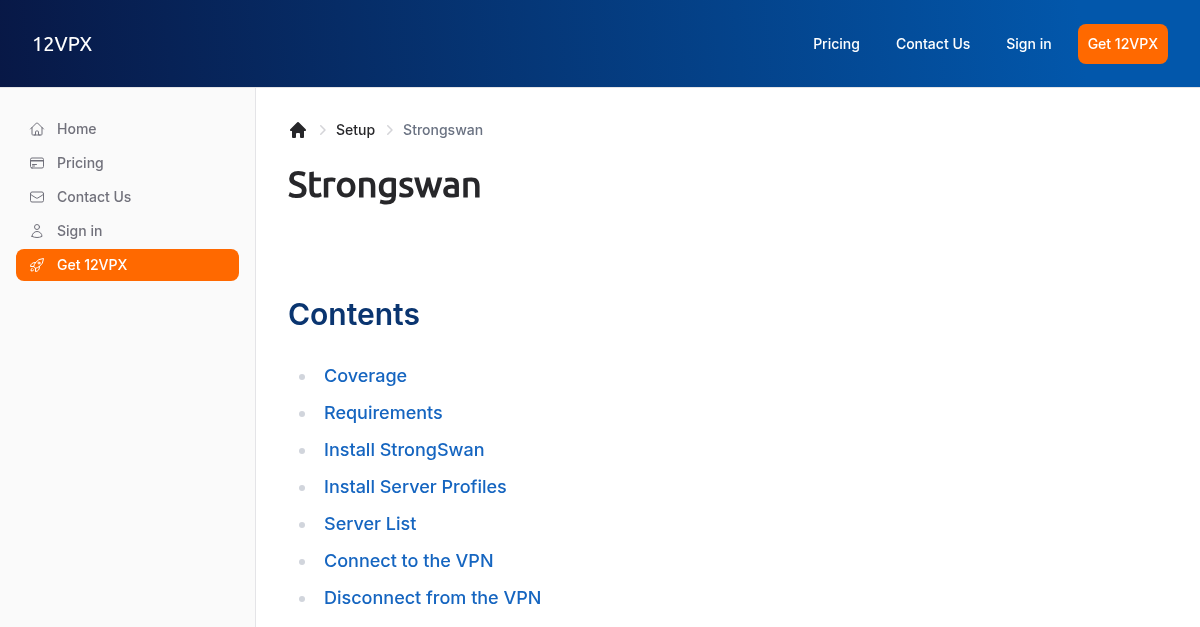 Strongswan - 12VPX