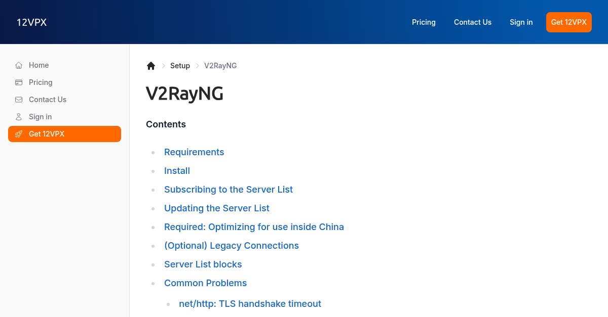 V2RayNG - 12VPX
