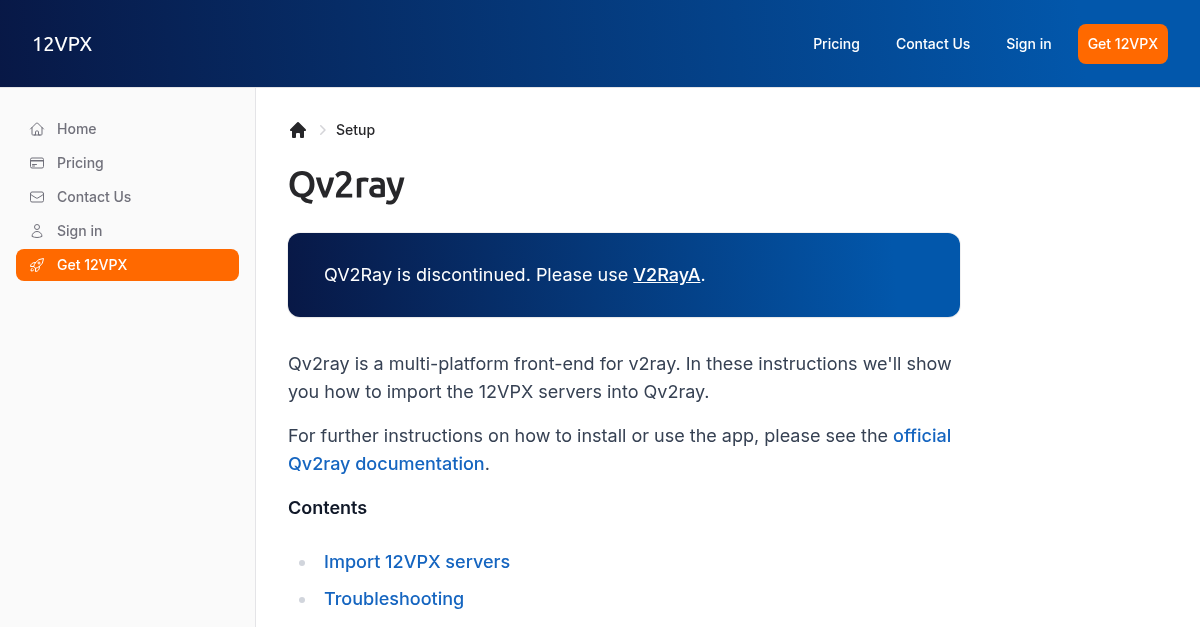 Qv2ray - 12VPX