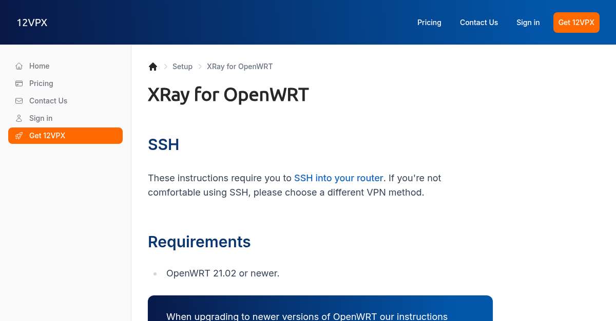 XRay for OpenWRT - 12VPX